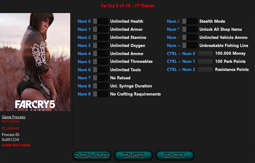 Far Cry 5: Trainer +17 v1.16 #1 {iNvIcTUs oRCuS / HoG}